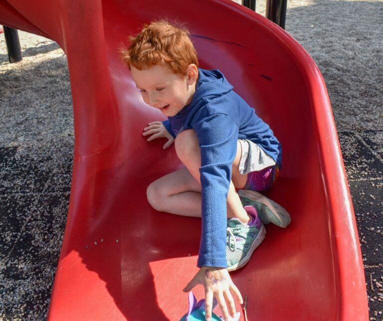 Climbing UP the slide – Tamaryn Hunter Occupational Therapy 4 Kids